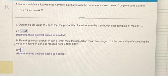 Solved A random variable is known to be normally distributed | Chegg.com