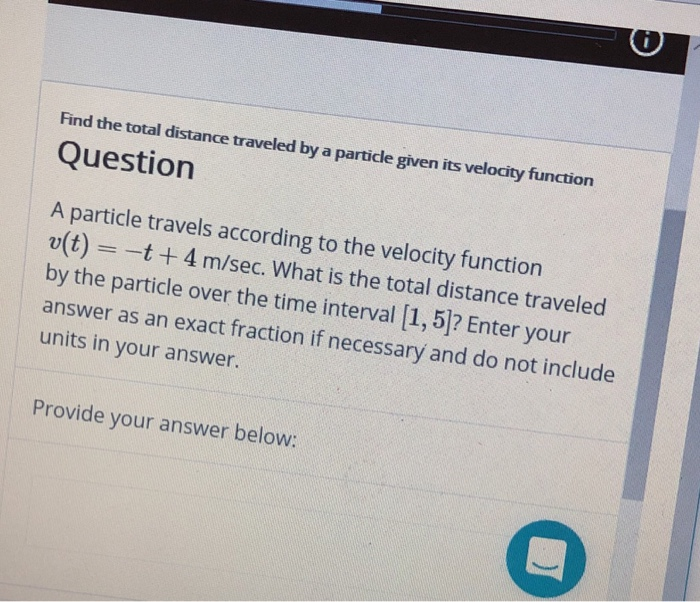 Solved Find the total distance traveled by a particle given | Chegg.com