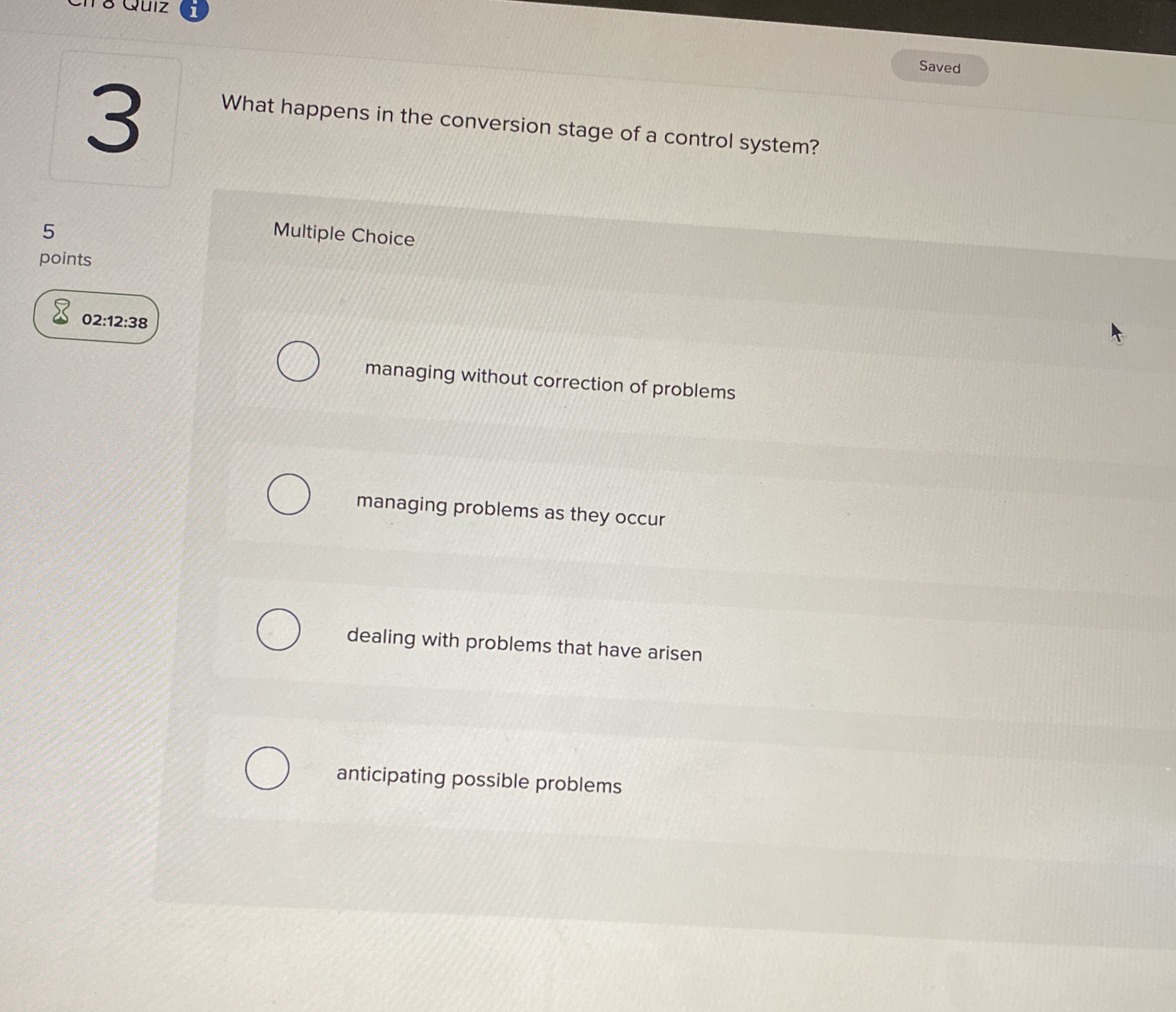 Solved What happens in the conversion stage of a control | Chegg.com