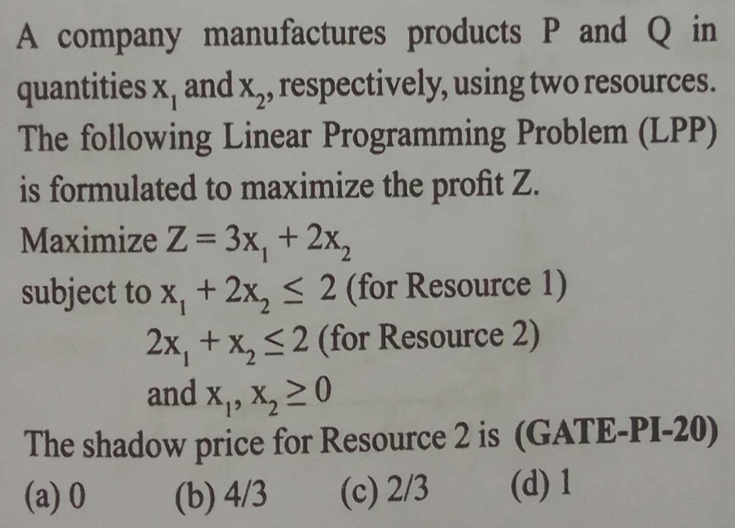 Solved A company manufactures products P ﻿and Q ﻿in | Chegg.com