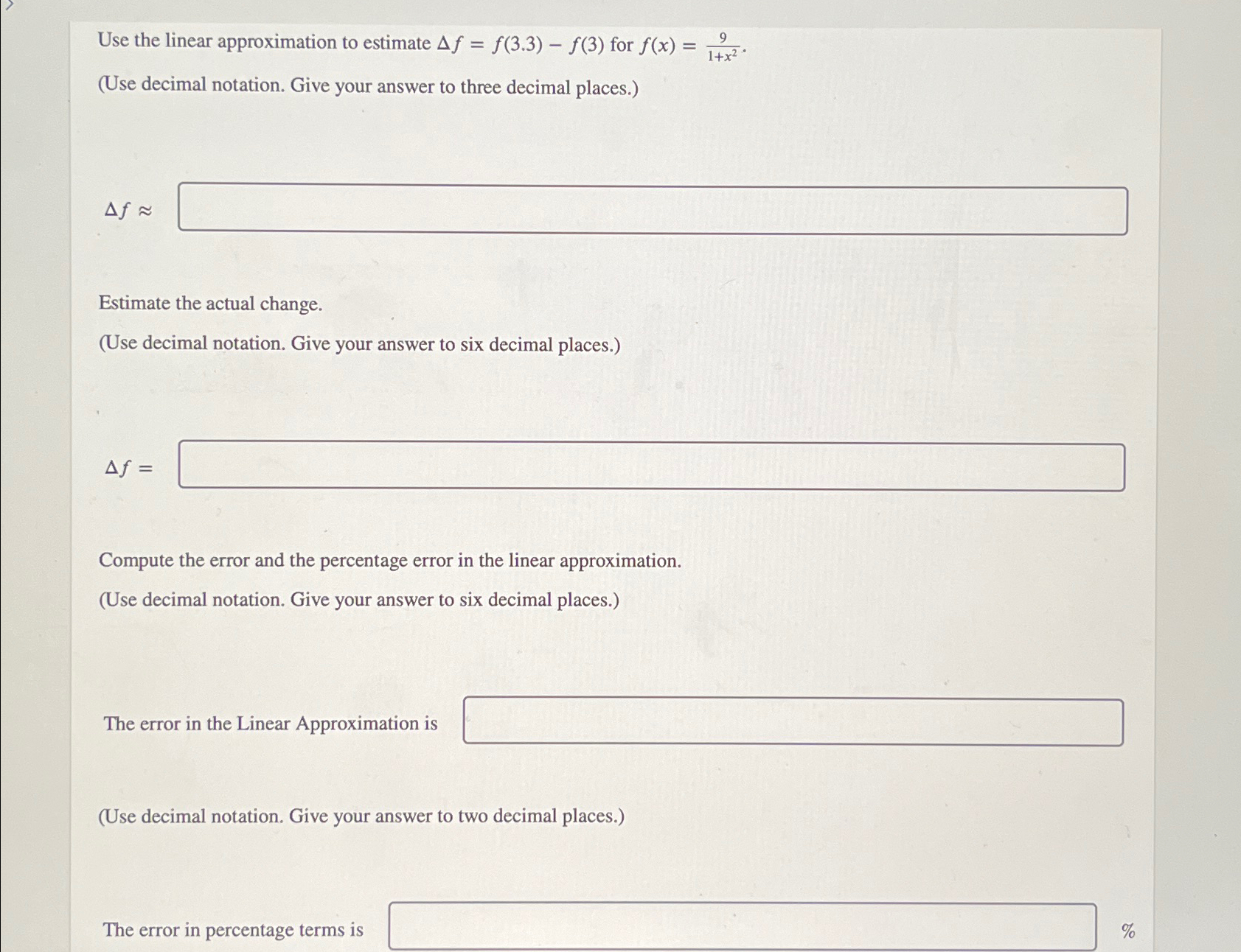 Use the linear approximation to estimate | Chegg.com