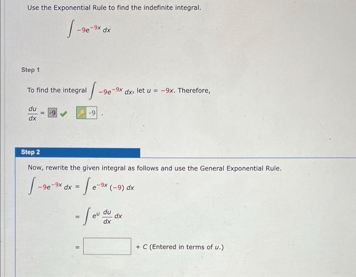 Solved Use the Exponential Rule to find the indefinite | Chegg.com