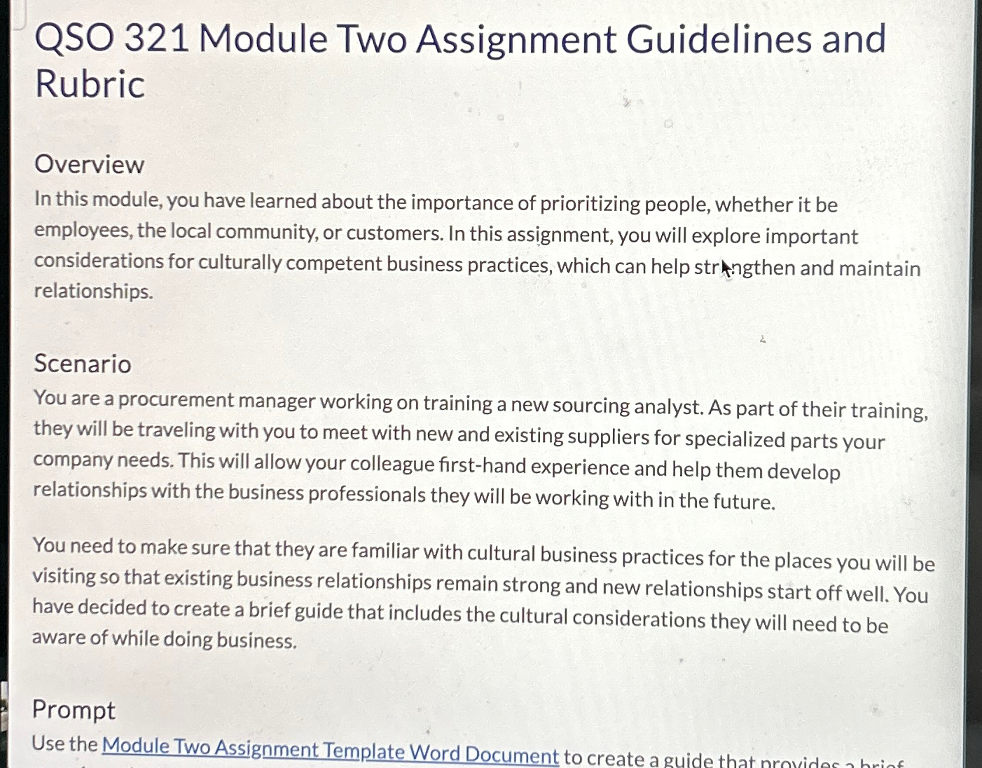 Solved QSO 321 Module Two Assignment Guidelines and | Chegg.com Solved QSO 321 Module Two Assignment Guidelines and | Chegg.com