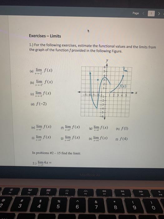 Solved Pages Exercises - Limits 1.) For the following | Chegg.com