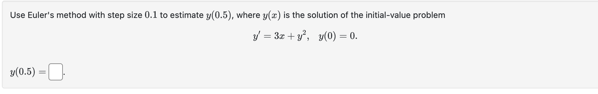 Solved Use Euler's method with step size 0.1 ﻿to estimate | Chegg.com
