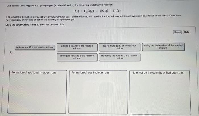 Solved Coal can be used to generate hydrogen gas (a | Chegg.com