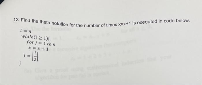 Solved 13. Find the theta notation for the number of times | Chegg.com