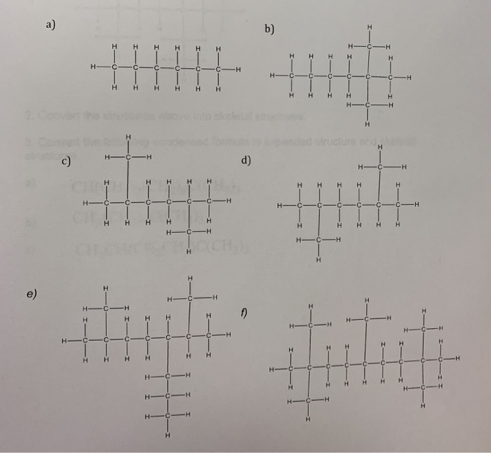 Solved a) b) H H H C H H H H H H H H- C H C- C-H H H H H H H | Chegg.com
