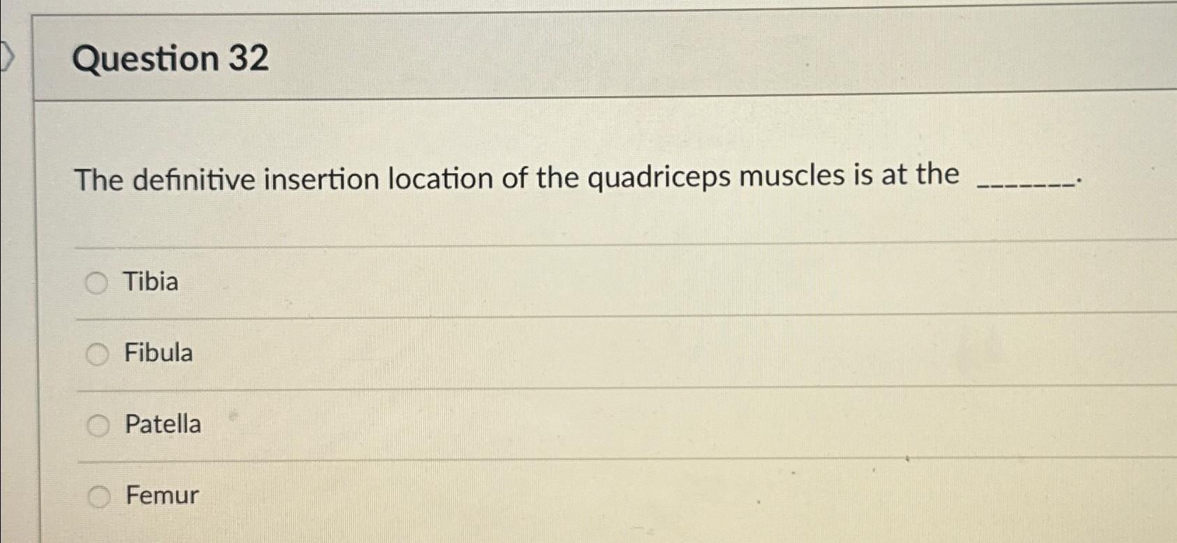 Solved Question 32The definitive insertion location of the | Chegg.com