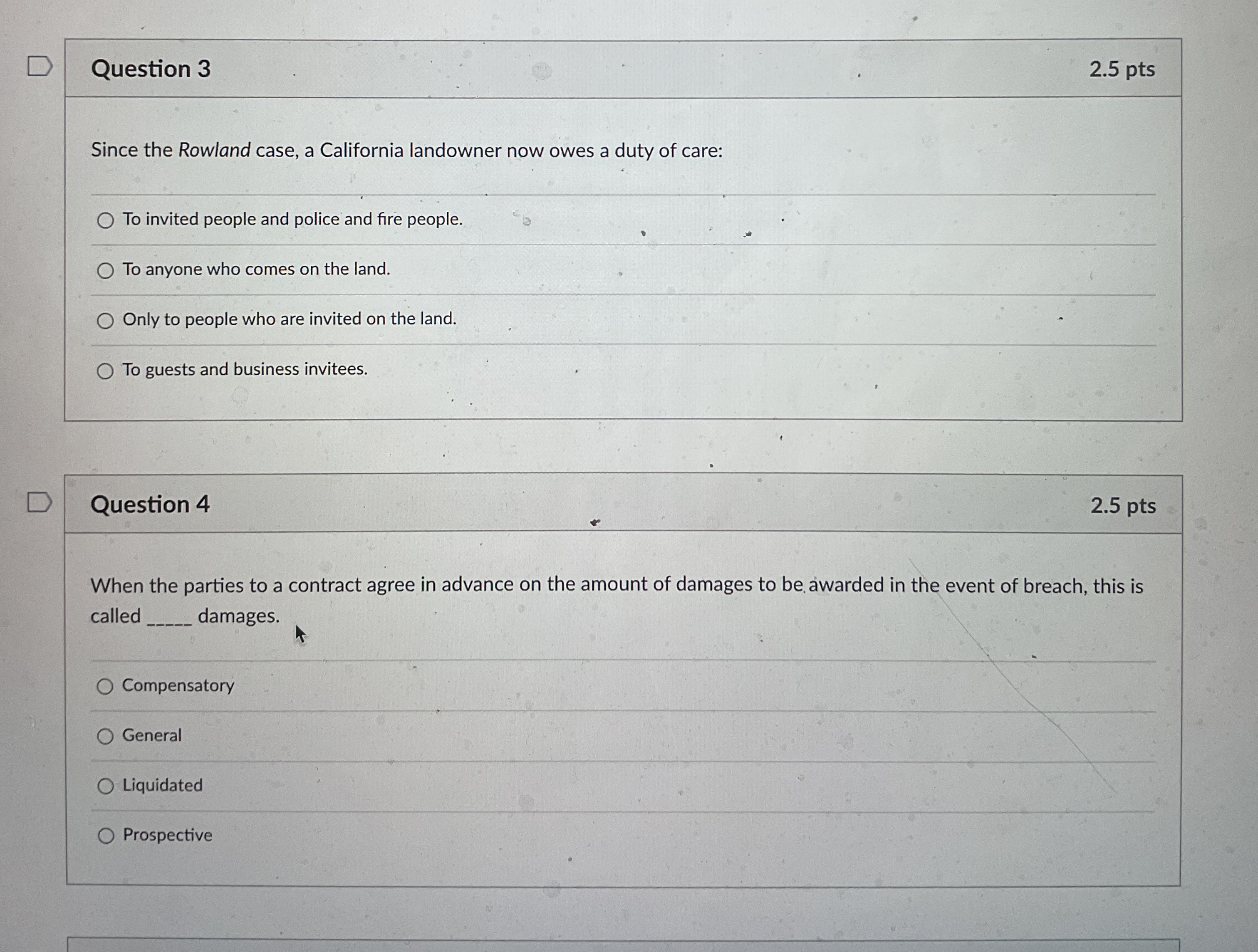 Solved Question 32.5 ﻿ptsSince the Rowland case, a | Chegg.com