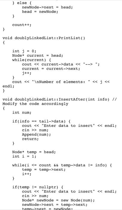 Solved #include "DoublyLinkedList.h" #include using | Chegg.com