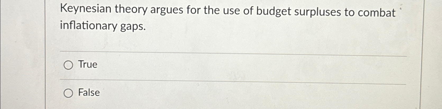 Solved Keynesian theory argues for the use of budget | Chegg.com