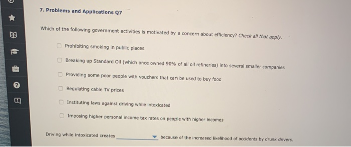 Solved 7. Problems and Applications Q7 12 43 Which of the | Chegg.com