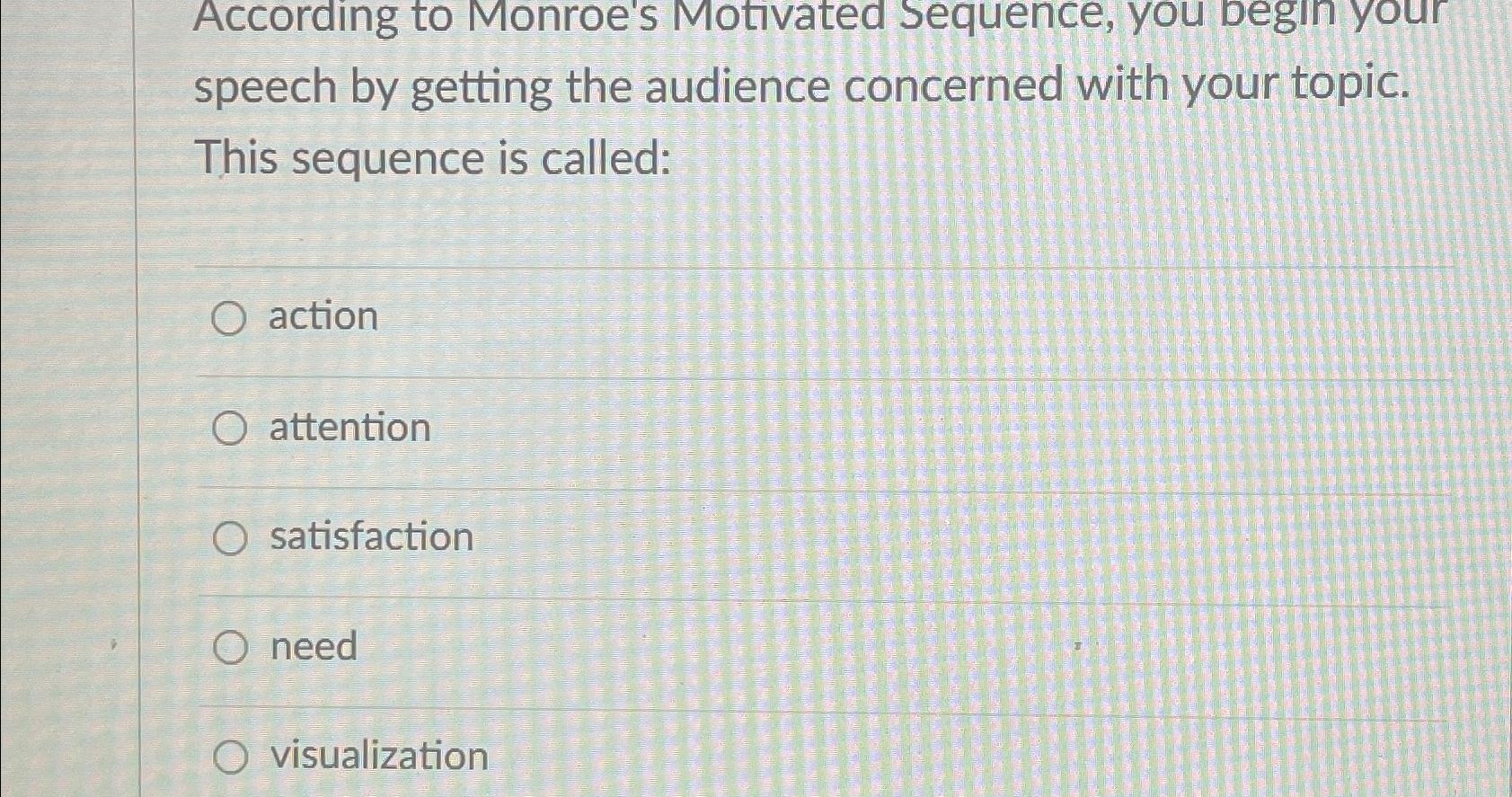 Solved speech by getting the audience concerned with your | Chegg.com