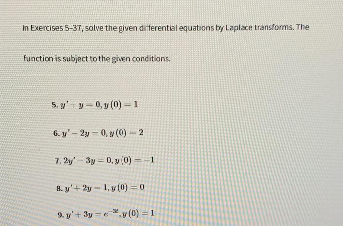 Solved In Exercises 5-37, solve the given differential | Chegg.com