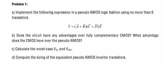 Solved Problem 1: a) Implement the following expression in a | Chegg.com