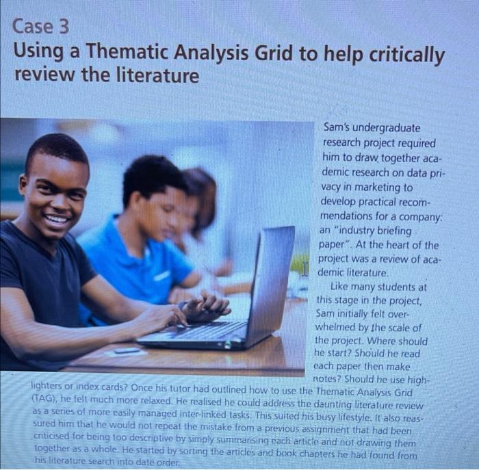 Solved Case 3 Using a Thematic Analysis Grid to help | Chegg.com
