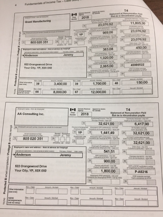 Fundaentals of Income Tax-Case Study 2019 Case Study | Chegg.com
