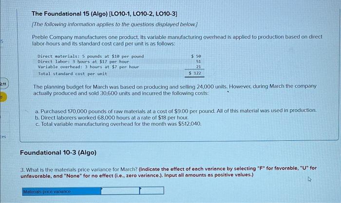 Solved The Foundational 15 (Algo) [LO10-1, LO10-2, LO10-3] | Chegg.com
