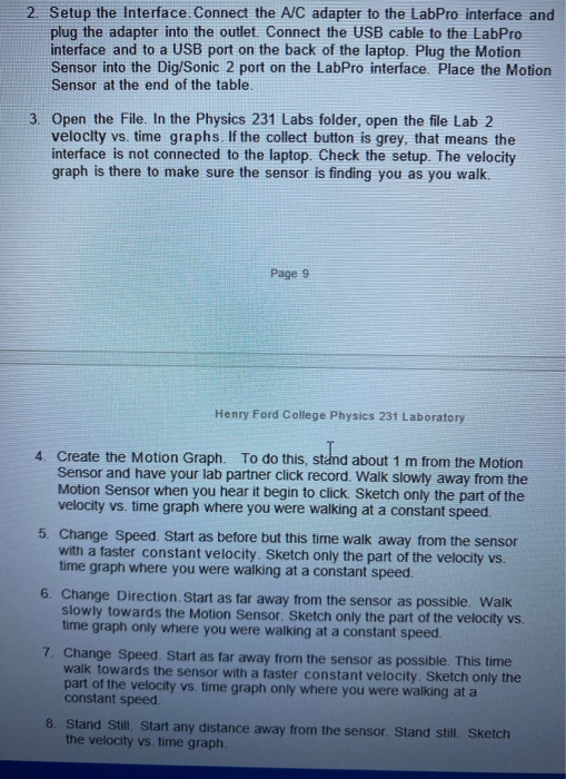 Solved 2. Setup the Interface. Connect the A/C adapter to | Chegg.com