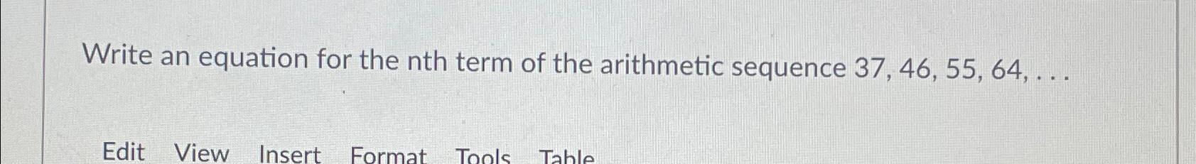 Solved Write an equation for the nth term of the arithmetic | Chegg.com