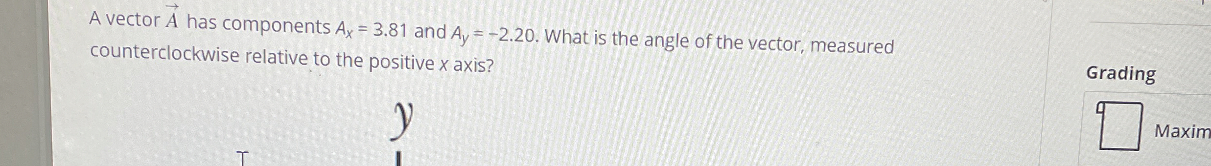 Solved A vector vec(A) ﻿has components Ax=3.81 ﻿and | Chegg.com