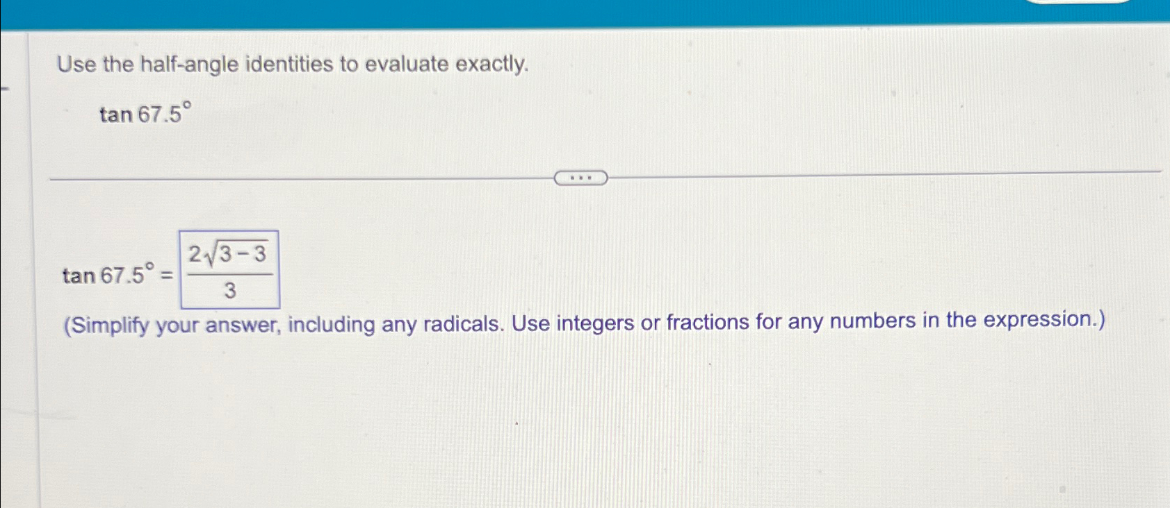 Solved Use the half-angle identities to evaluate | Chegg.com