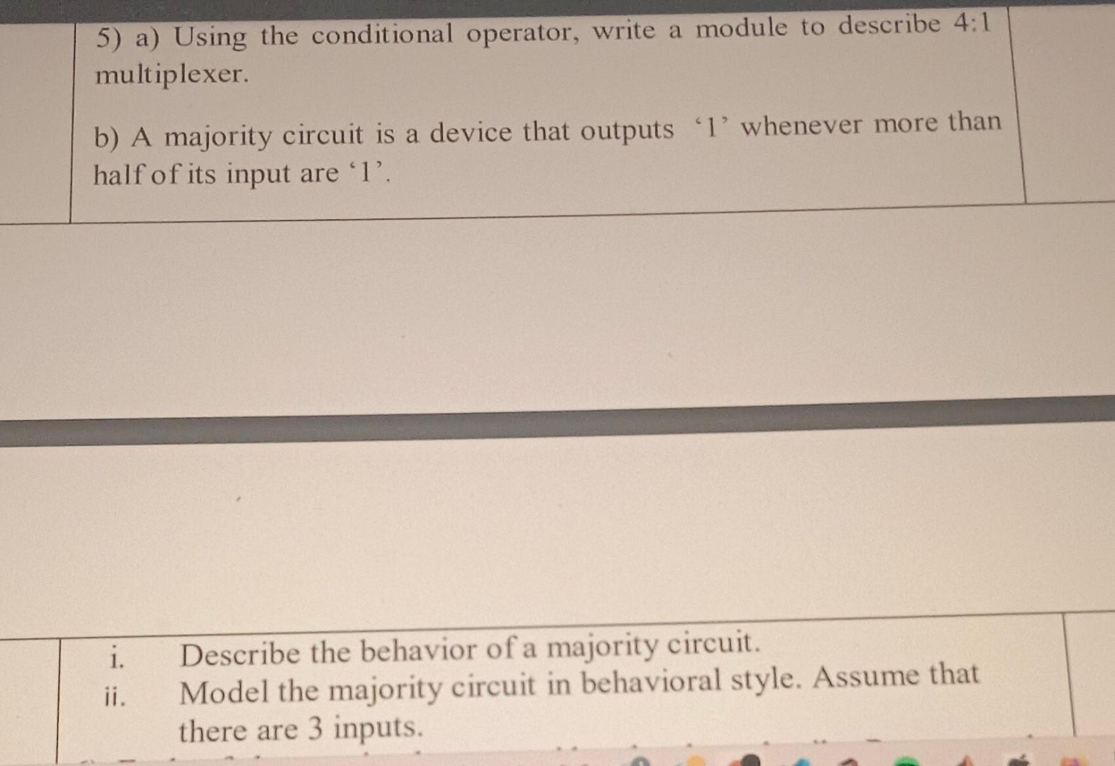 Solved 1)a) using the conditional operator, write a module | Chegg.com