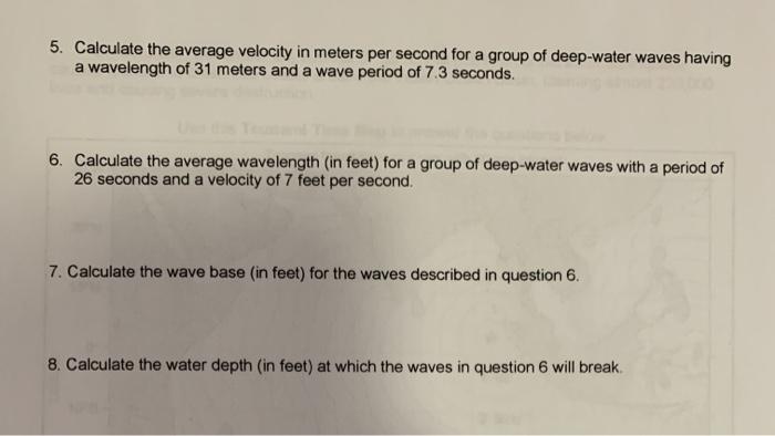 Solved Use the equations from the "Wave Calculations" | Chegg.com