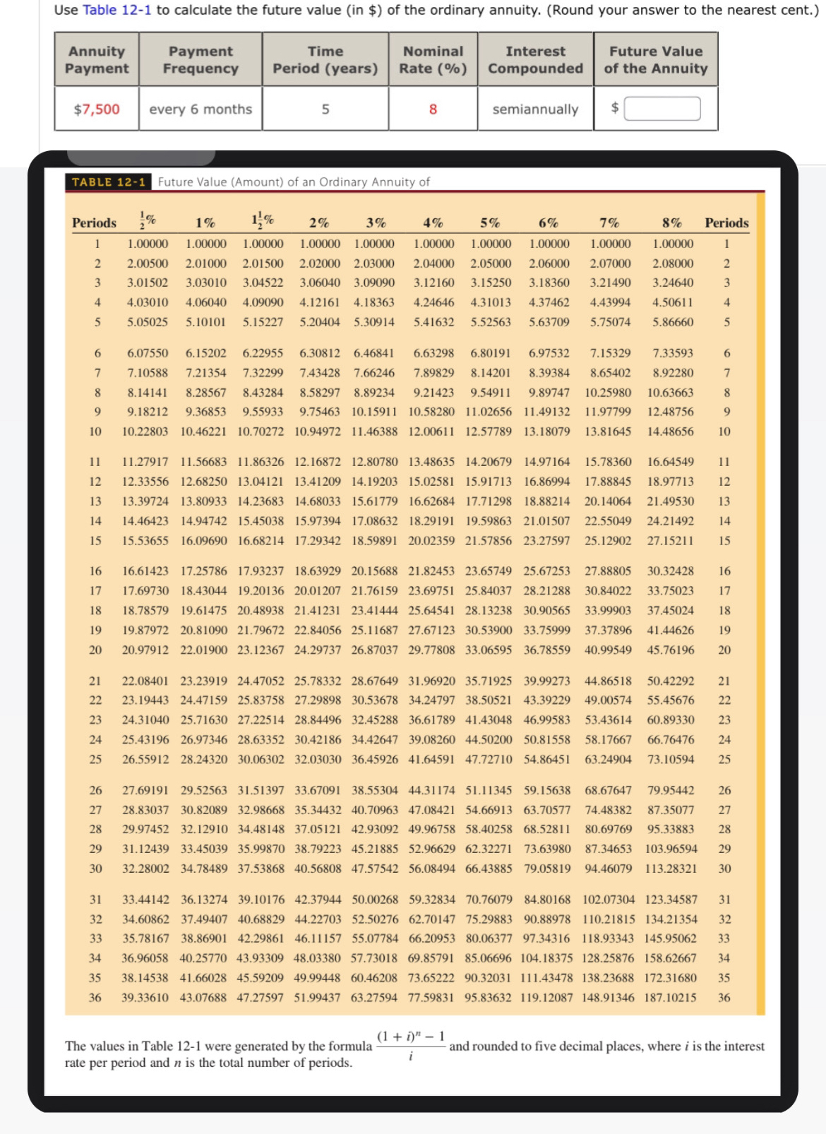Solved Solve the question down below using table 12-1 | Chegg.com