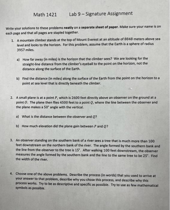 Solved Write your solutions to these problems neatly on a | Chegg.com
