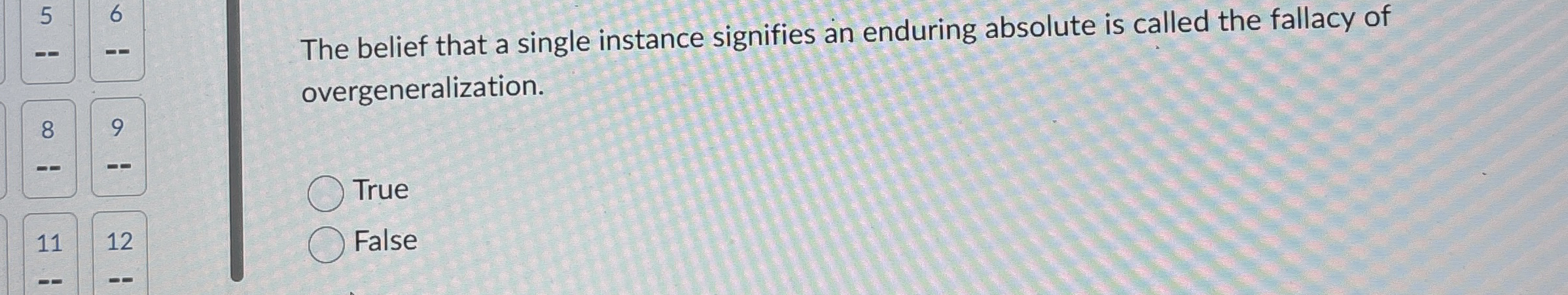 Solved 56The belief that a single instance signifies an | Chegg.com