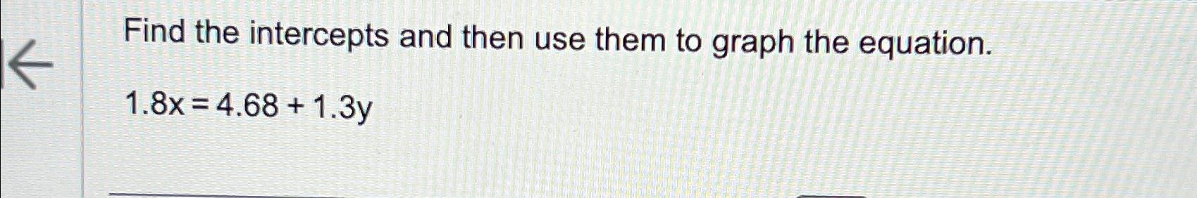 Solved Find the intercepts and then use them to graph the | Chegg.com