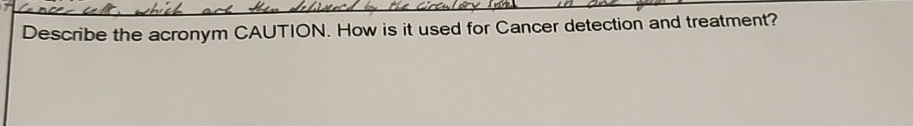 Solved Describe the acronym CAUTION. How is it used for | Chegg.com