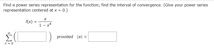Solved Find a power series representation for the function; | Chegg.com