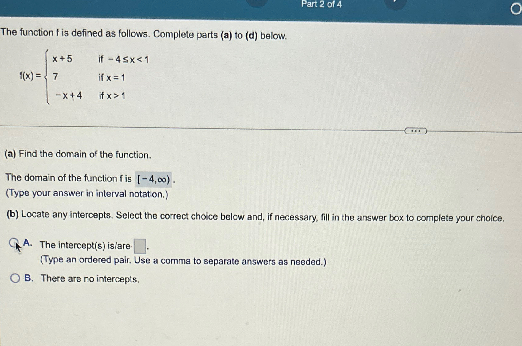 Solved Part 2 ﻿of 4The function f ﻿is defined as follows. | Chegg.com