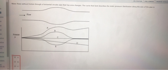 Solved Water flows without friction through a horizontal | Chegg.com