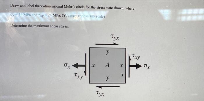 Solved Draw and label three-dimensional Mohr's circle for | Chegg.com