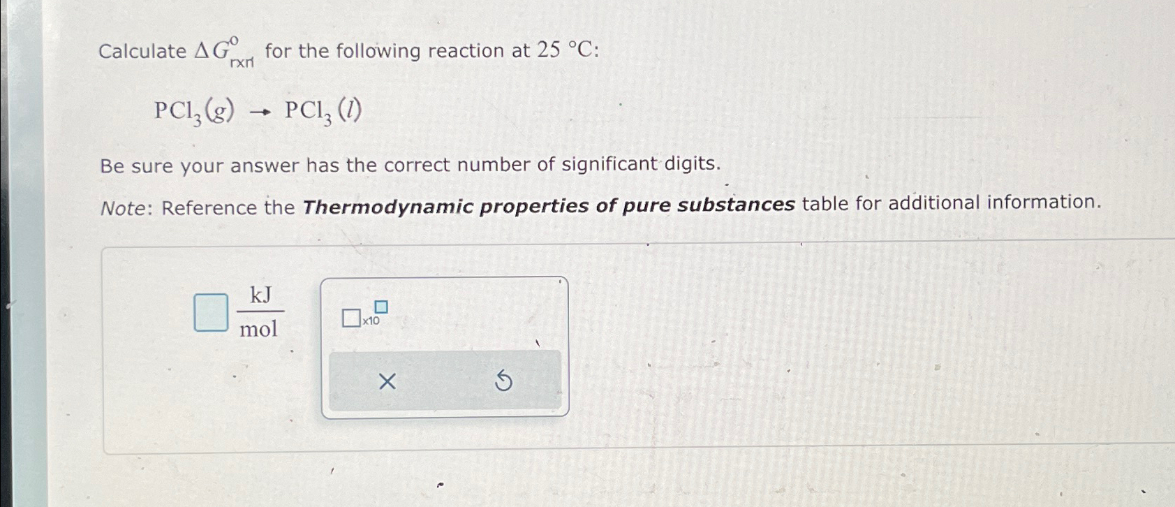 Solved Calculate ΔGrxn 0 ﻿for the following reaction at 25°C | Chegg.com