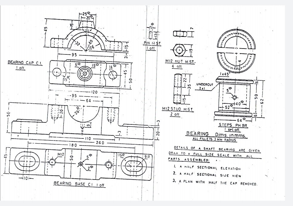 Solved anni PIN 1ST I oft. 95 BEARING CAP CL I olt. MI2 NUT | Chegg.com