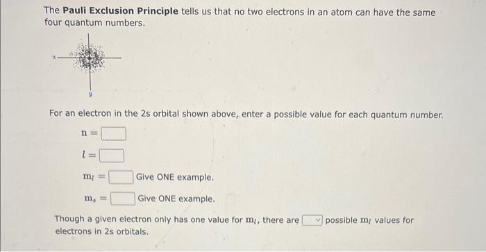 Solved The Pauli Exclusion Principle tells us that no two | Chegg.com