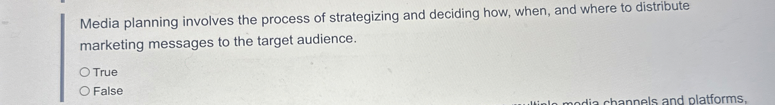 Solved Media planning involves the process of strategizing | Chegg.com