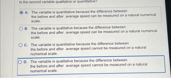 Solved Is the second variable qualitative or quantitative? | Chegg.com
