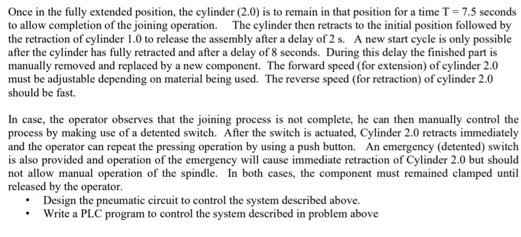 Solved 2. The system described below is controlled by a PLC | Chegg.com