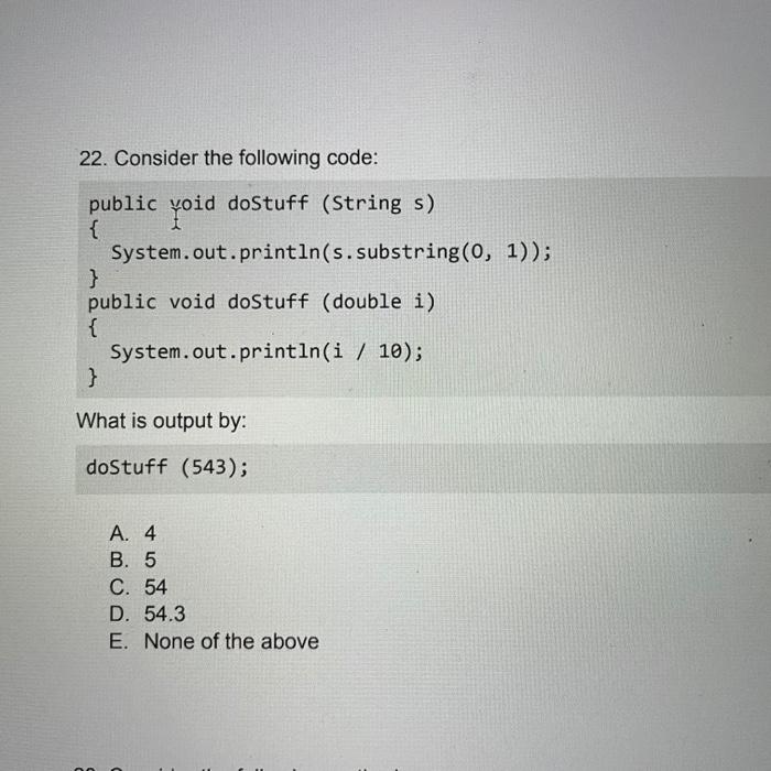 Solved 40. Consider the following method: public static | Chegg.com