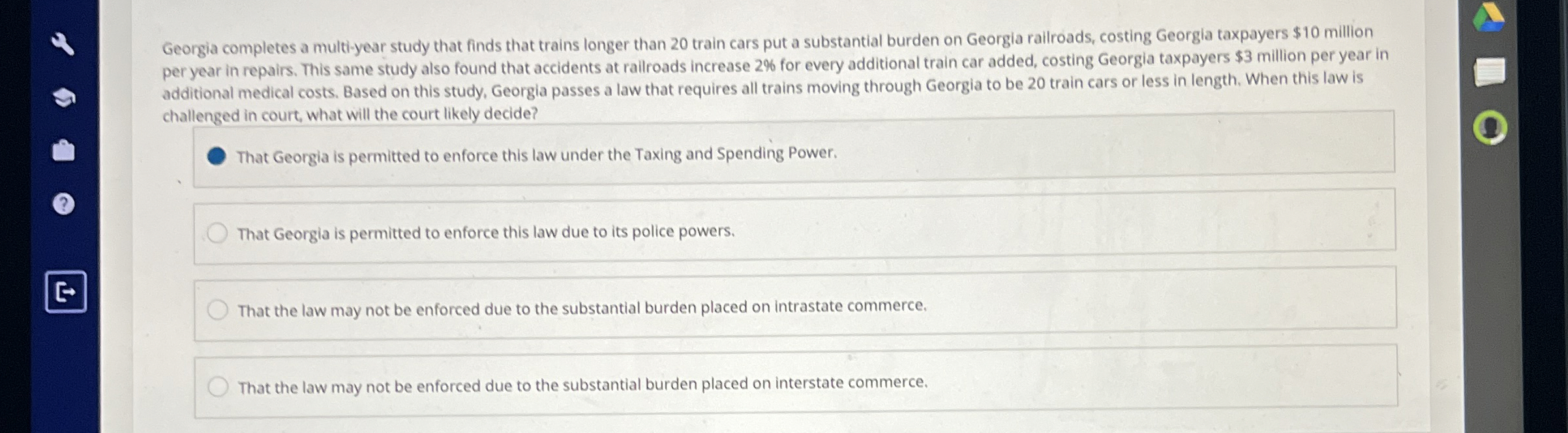 Solved Georgia completes a multi-year study that finds that | Chegg.com