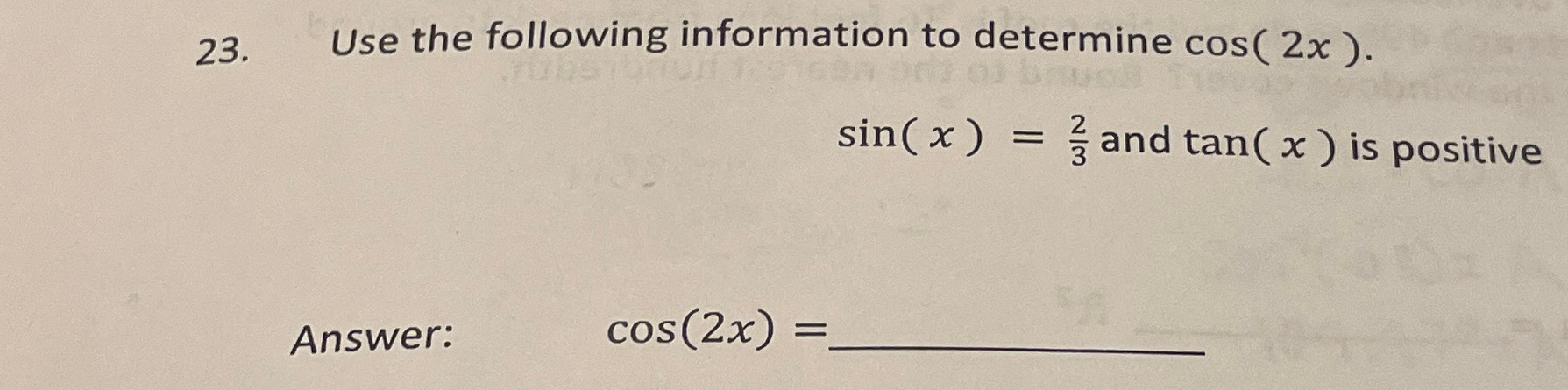 Solved Use the following information to determine | Chegg.com