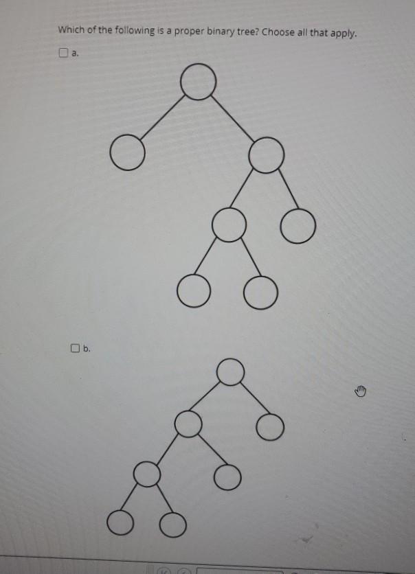 Solved Which of the following is a proper binary tree? | Chegg.com