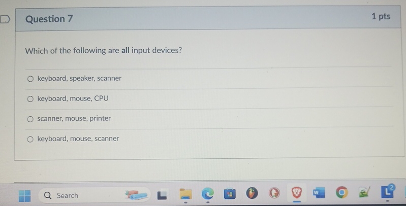 Solved Question 71 ﻿ptsWhich of the following are all input | Chegg.com