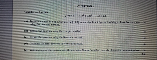 Solved QUESTION 1Consider the | Chegg.com